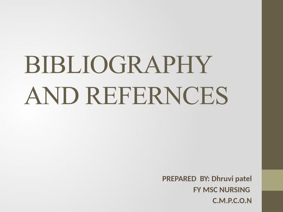 Bibliography | PPTX