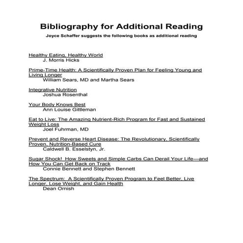 Bibliography for Additional Reading | DOCX