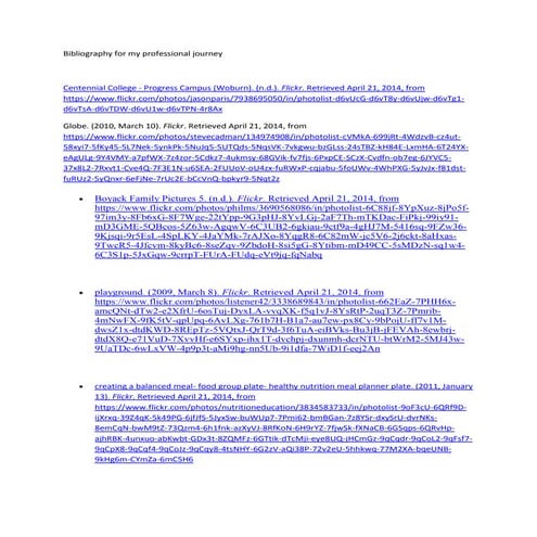 Bibliography for my professional journey | DOCX