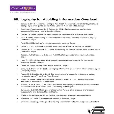 Bibliographyhandout for tips on avoiding information overload | DOC