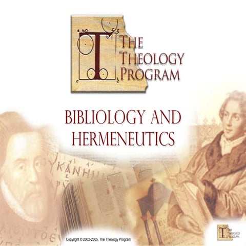 Bibliology and Hermeneutics (Session 2) | PPTX