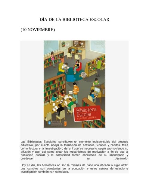 Dia de la biblioteca escolar | PDF
