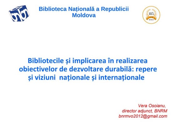 Marcel Chiranov - Cum pot contribui bibliotecile la realizarea ...
