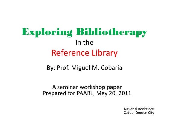 Bibliotherapy | PPT
