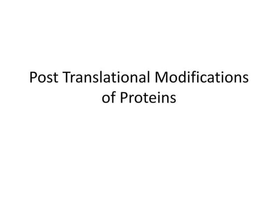 Post Translational Modification Of Protein Pptx