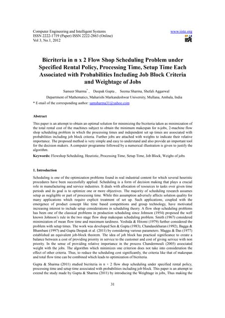 Fuzzy Sequencing Problem Using Generalized Triangular Fuzzy Numbers Pdf