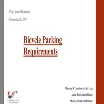 Bicycle Parking Requirements | PPTX