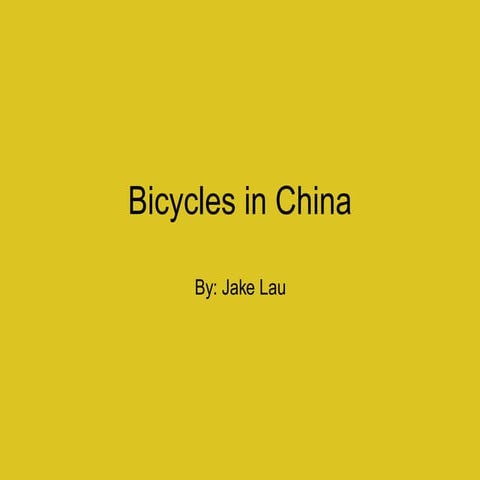 Bikes in China | PPT