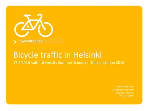 Pyöräteiden talvihoidon kokeilu 2015 - 2016 | PPT