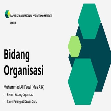 RAKERNAS PPS BETAKO Betako Merpati Putih 2025 Bidang 1 Organisasi | PPTX