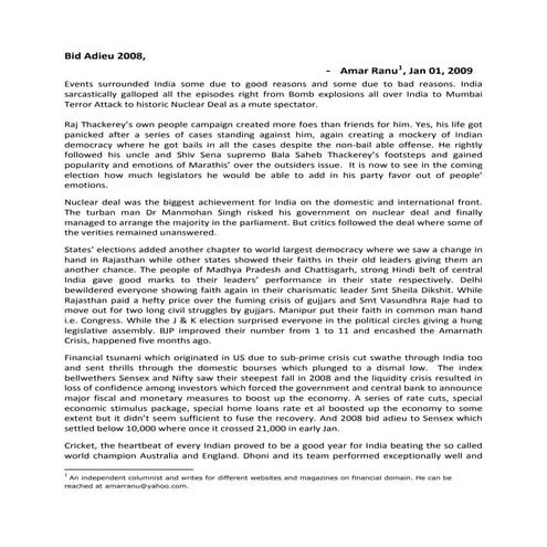 Bid Adieu 2008 | PDF
