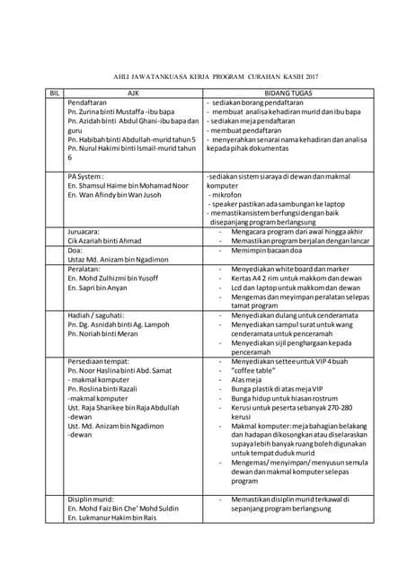 Bidang tugas ahli jawatankuasa | DOCX Bidang tugas ahli jawatankuasa | DOCX