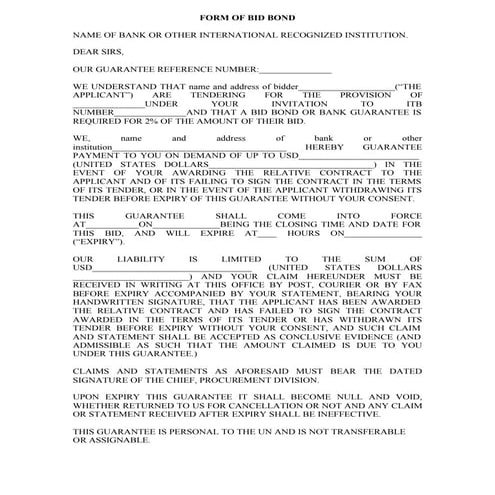 Bid bond 1 | PDF