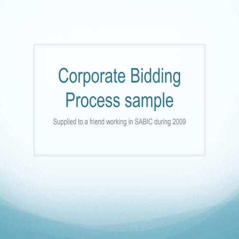 Bidding Process Sample Sabic 2009 | PPT