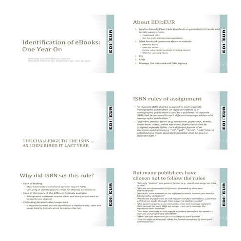 Bide, "Identification of E-books - One Year Later" | PDF