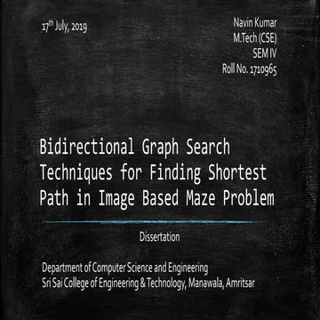 Bidirectional Graph Search Techniques For Finding Shortest Path In Image Based Maze Problem Ppt 8749