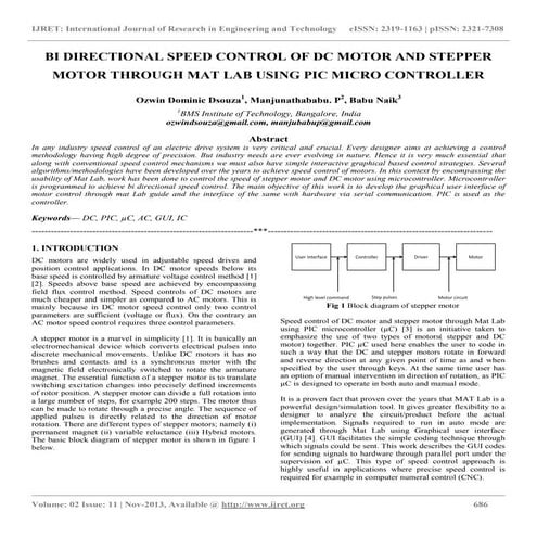 BIDIRECTIONAL SPEED CONTROL OF DC MOTOR USING 8051 MICROCONTROLLER