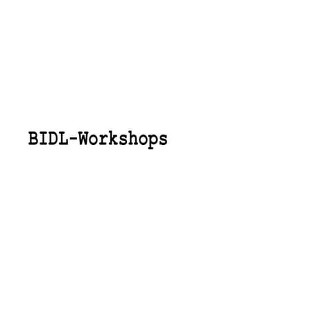 Bidl workshops2 | PPT