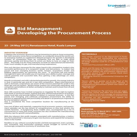Bid Management: Developing the Procurement Process | PDF