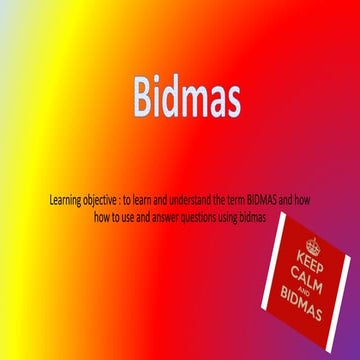 Bidmas | PPTX