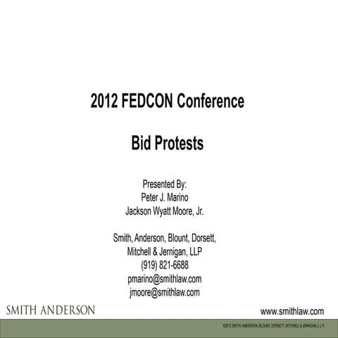 FED GOV CON - Bid Protest Fundamentals | PPT