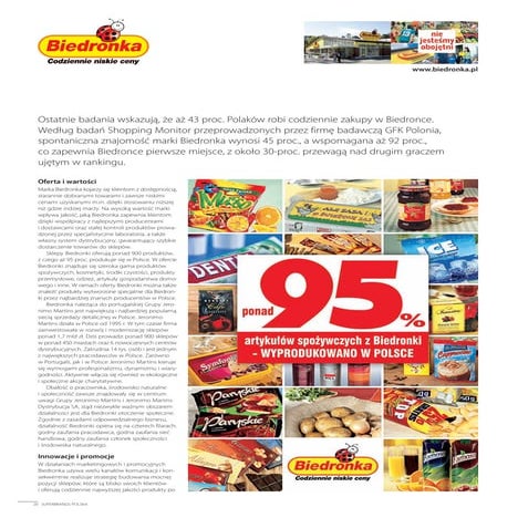 Case study marki Biedronka z Albumu Superbrands Polska 2006 | PDF