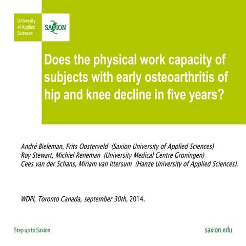 Does the physical work capacity of subjects with early osteoarthritis ...