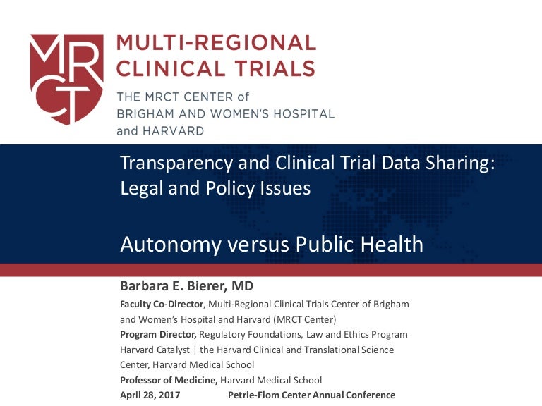 Barbara Bierer (with Mark Barnes and Rebecca Li), "Transparency and C…