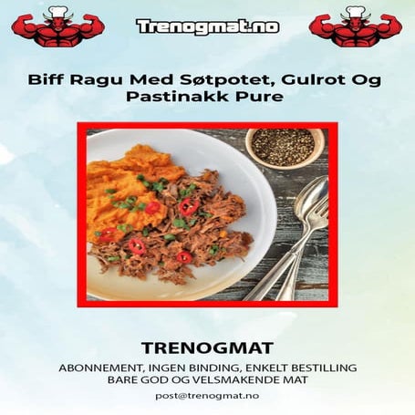 Biff Ragu Med Søtpotet, Gulrot Og Pastinakk Pure - TrenogMat | PDF