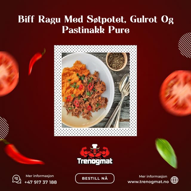 Biff Ragu Med Søtpotet, Gulrot Og Pastinakk Pure - TrenogMat | PDF