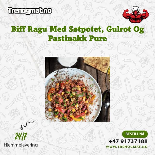 Biff Ragu Med Søtpotet, Gulrot Og Pastinakk Pure - Trenogmat | PDF