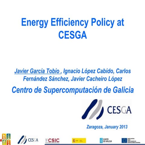 Energy Efficiency Policy at CESGA | PPT