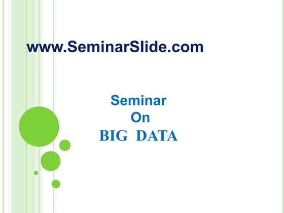 Introduction to big data | PPT