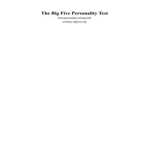 Big five-personality-test | PDF
