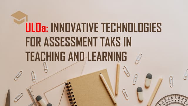Innovative Technologies for assessment task in teaching and learning | PDF