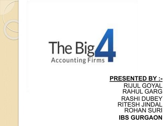 William welch deloitte and big 2 accountancy firms | PPTX