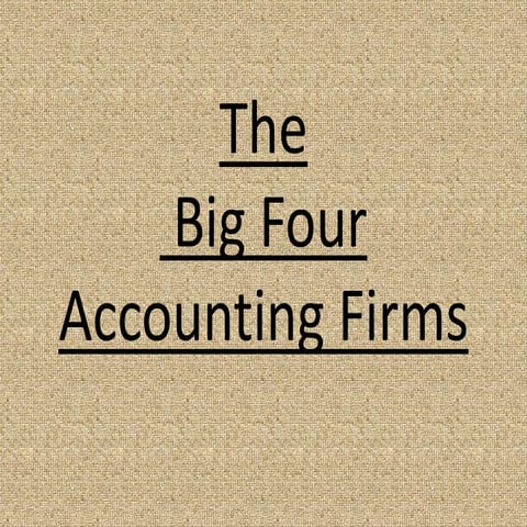 BIG FOUR ACCOUNTING FIRMS | PPTX