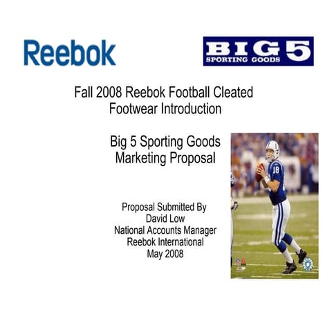 Big 5 Marketing Football Cleated Footwear Proposal | PPT