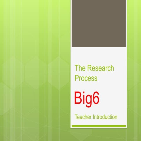 Big6 research-process-teacher-introduction-ppt | PPT
