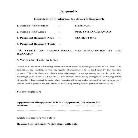 Big bazar final synopsis | DOCX