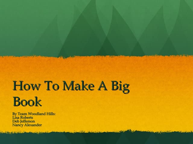How To Make Big Books