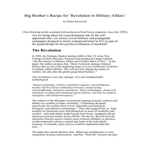 Big brother recipe for revolution By Glen Krawezyk... | PDF