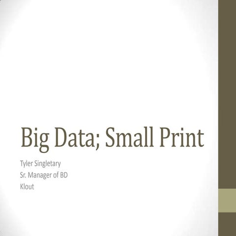 Big Data - Small Print (proposal version) | PPTX