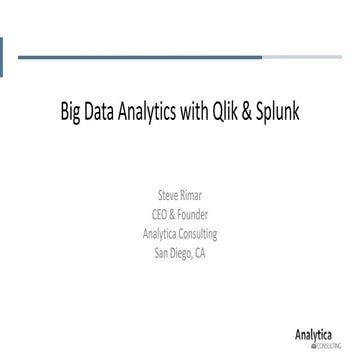 Big Data Analytics With Qlik And Splunk Qlik Qonnections Ppt