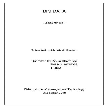 Big data assignment | PDF