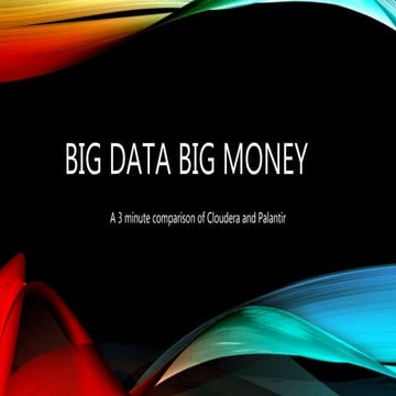 Big data big money 2019 | PPTX