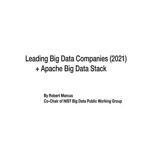 Big Data Companies and Apache Software | PPT
