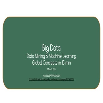 ( Big ) Data Management - Data Mining and Machine Learning - Global ...