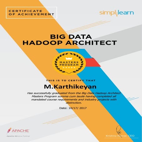 M. Karthikeyan, Big Data Hadoop Architect | PDF