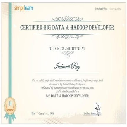 Big data & Hadoop Developer Certificate | PPT